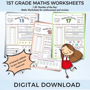 Maths Worksheets 1st Grade Printouts, Numbers 1 Till 20 Revision Work ...