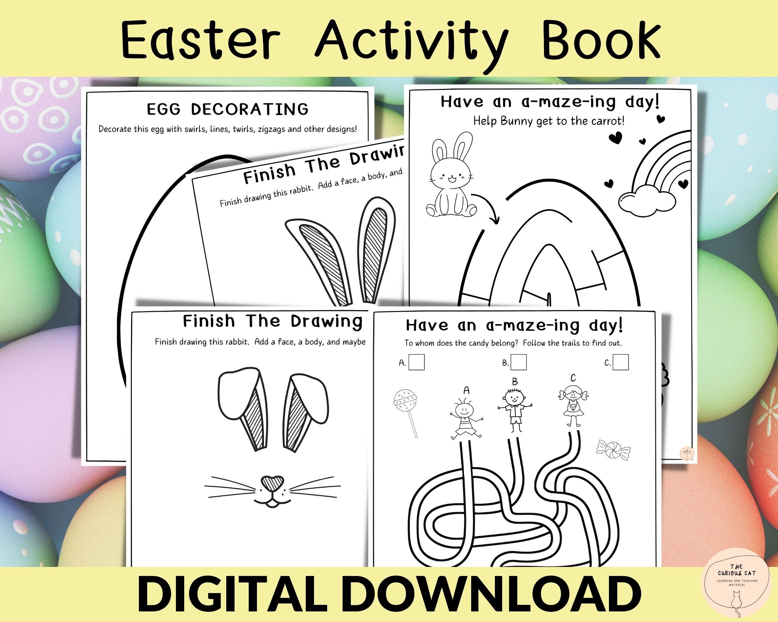 Easter Activity Book for Kids, Activities for Kids, Coloring Pages ...