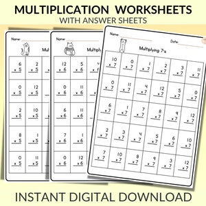 Multiplication Worksheets, 30 Multiplication Printouts for 2nd Till 5th ...