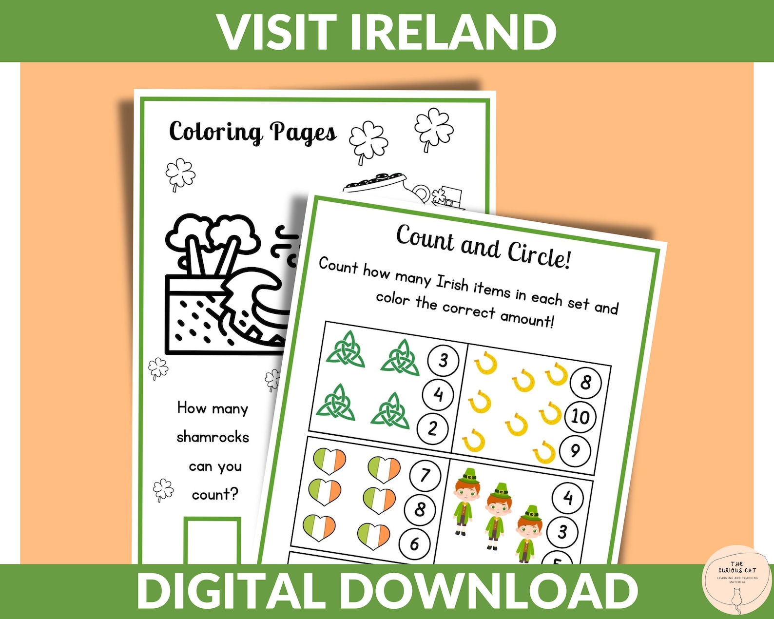 Travel to Ireland Printable for Kids, Educational Pack for Toddlers and ...