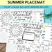 Summer Activity Printable Placemat, Summer Party Coloring Page for Kids ...