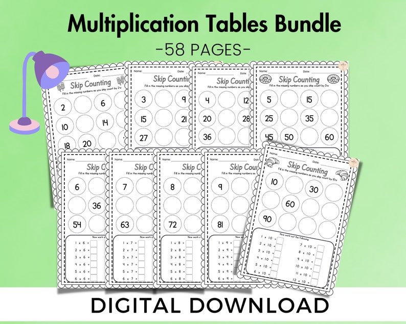 3rd Grade Maths Worksheets, Multiplication Printables, Digital Download ...