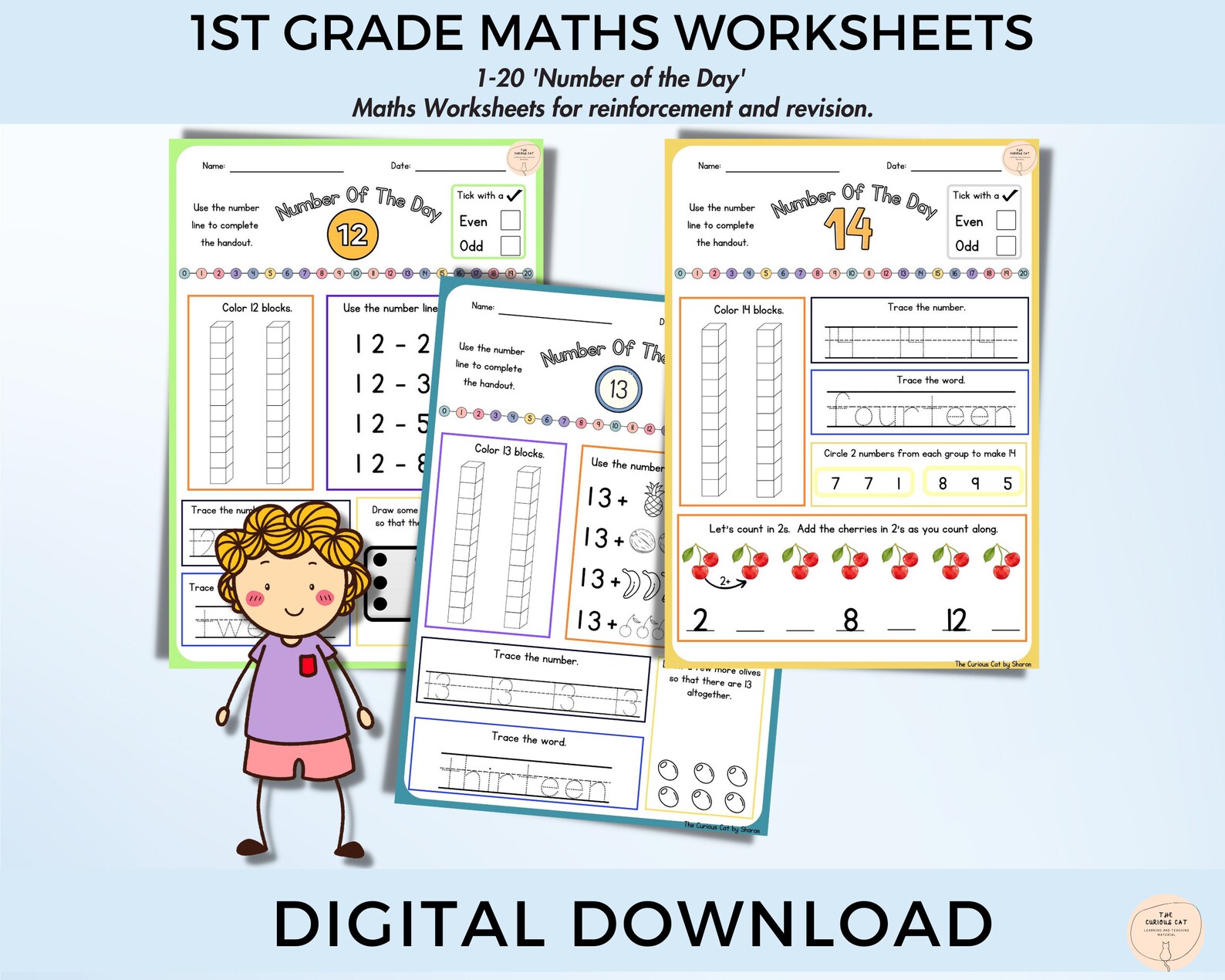 Maths Worksheets 1st Grade Printouts, Numbers 1 Till 20 Revision Work ...