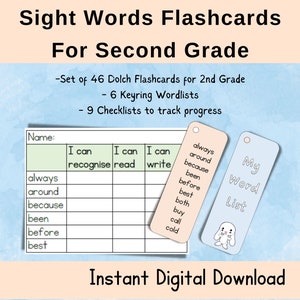 Sight Words Printable Flashcards, 2nd Grade Reading Skills, High ...