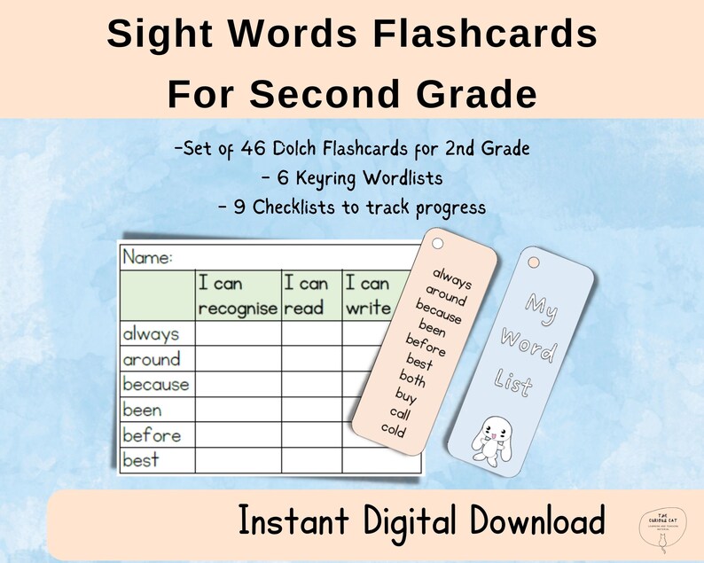Sight Words Printable Flashcards, 2nd Grade Reading Skills, High ...