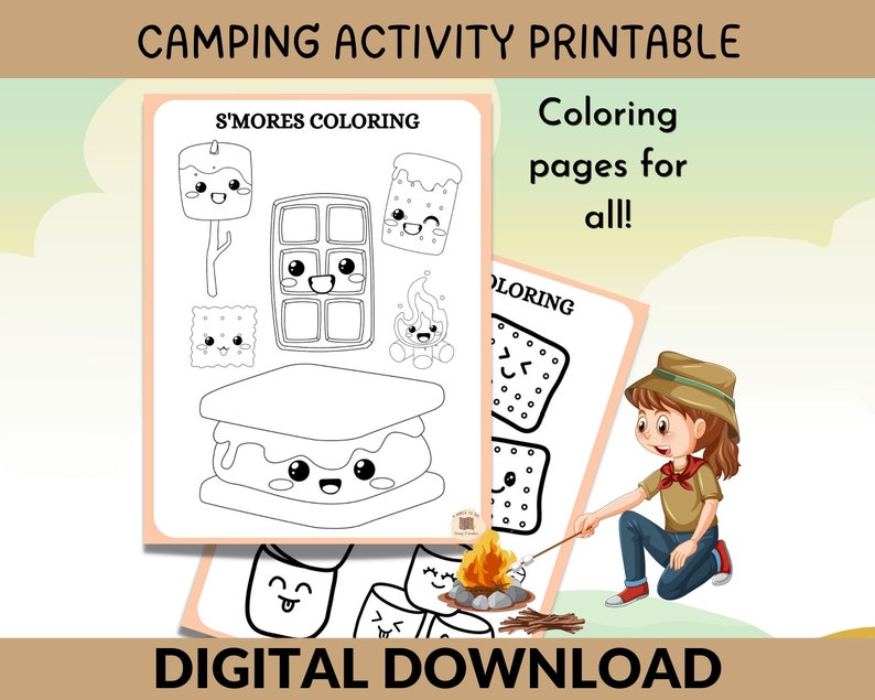 Camping Smores Game, Campfire Activities for Kids, Printables for ...
