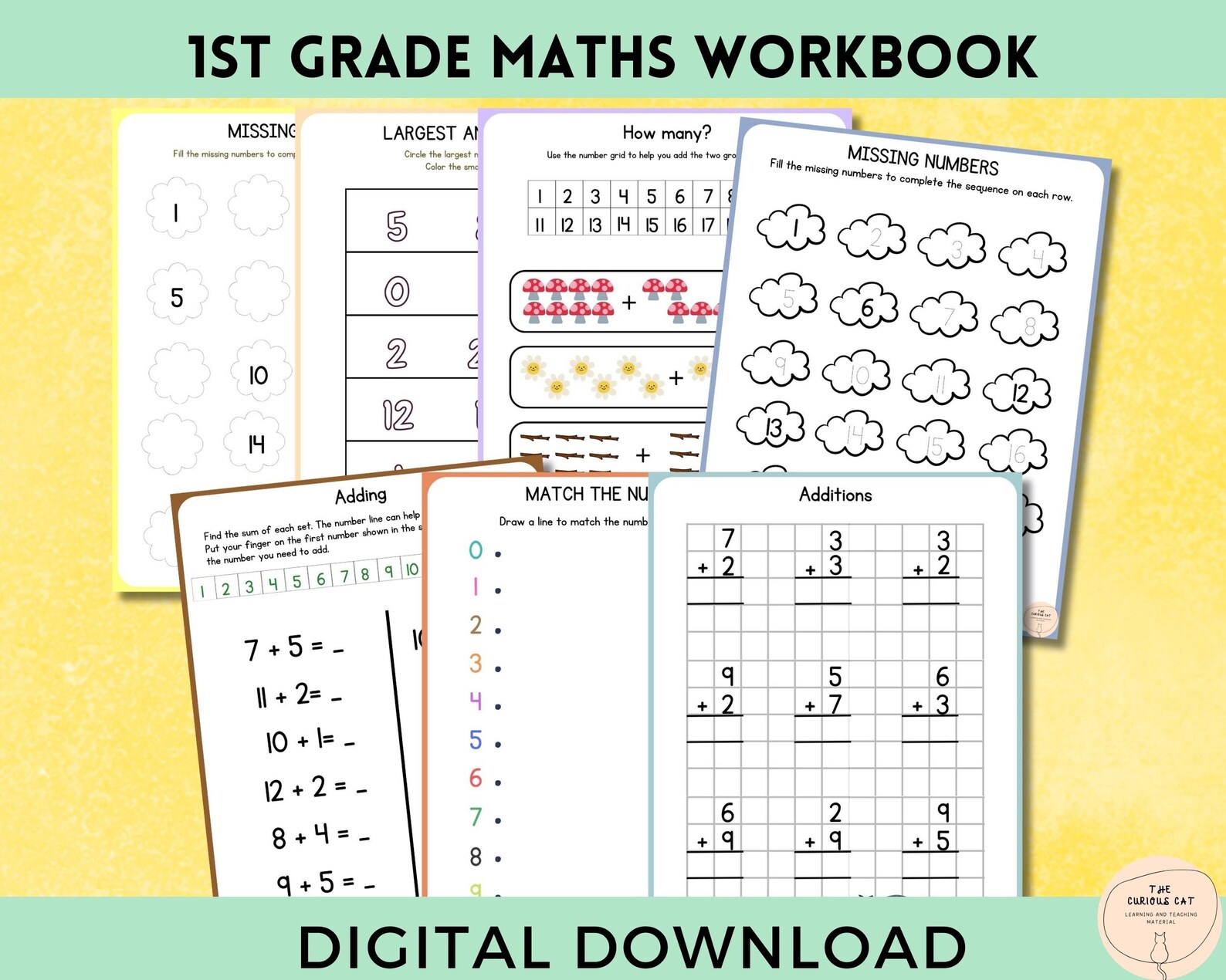 Maths Worksheets for 1st Grade, Maths Workbook, Addition, Subtraction ...