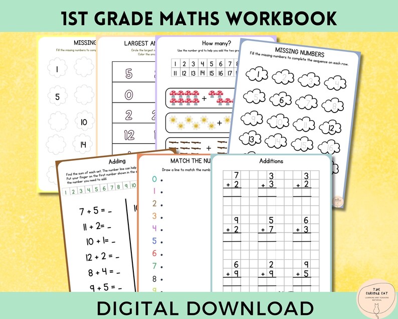Maths Worksheets for 1st Grade | Maths Workbook | Addition Subtraction ...