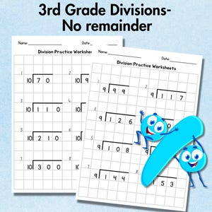Division Worksheets Without Remainder; Division Printouts for 3rd Grade ...