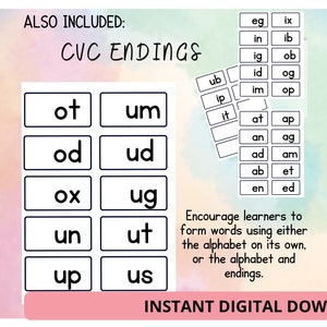 CVC Phonics Flashcards Cvc Word Kindergarten Phonics Phonemic Awareness ...