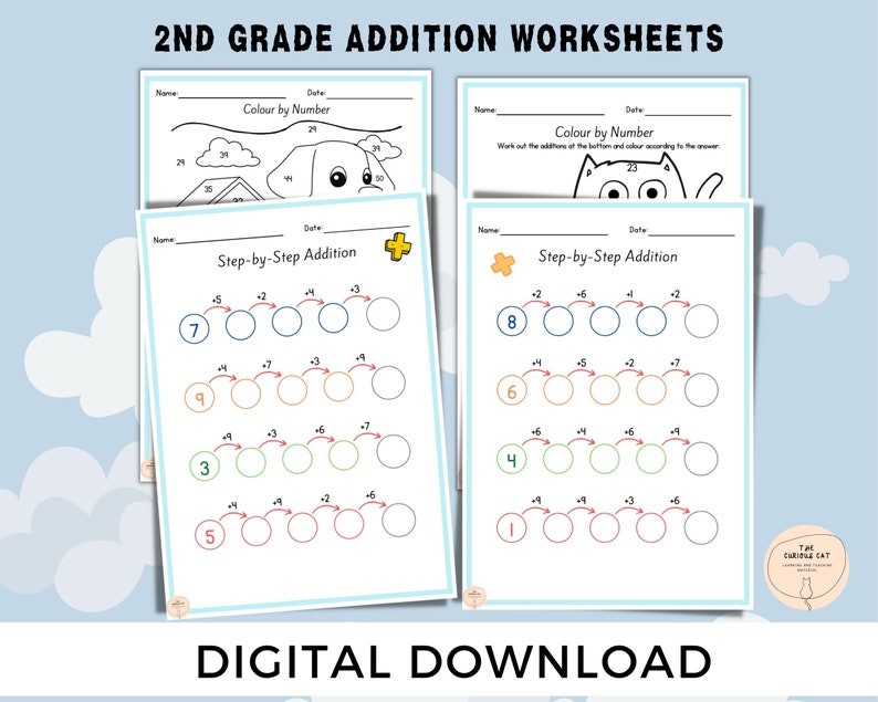 Addition Worksheets for 2nd Grade, Maths Printouts Educational Resource ...