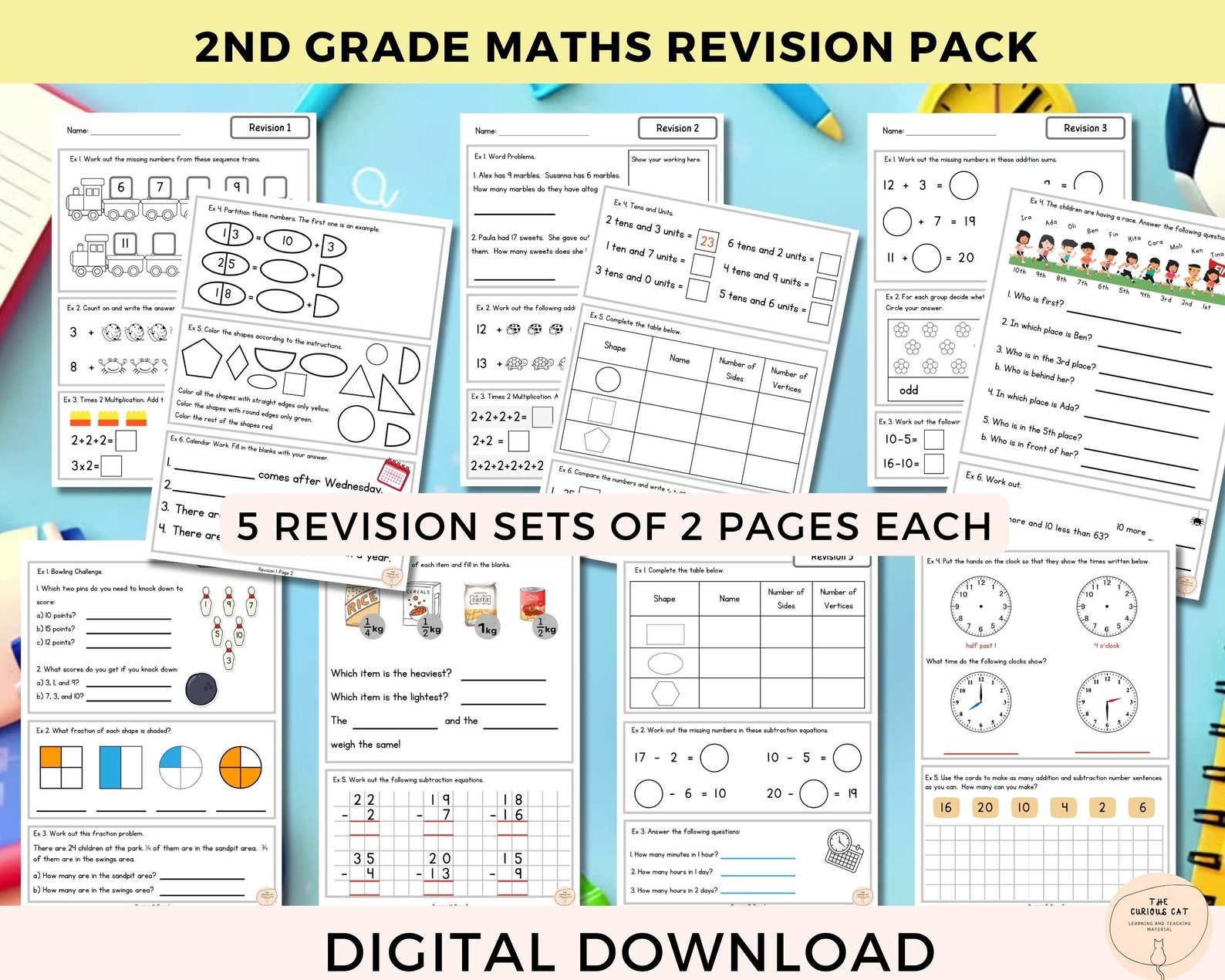 2nd Grade Maths Revision Worksheets, Printable Resources for Second ...