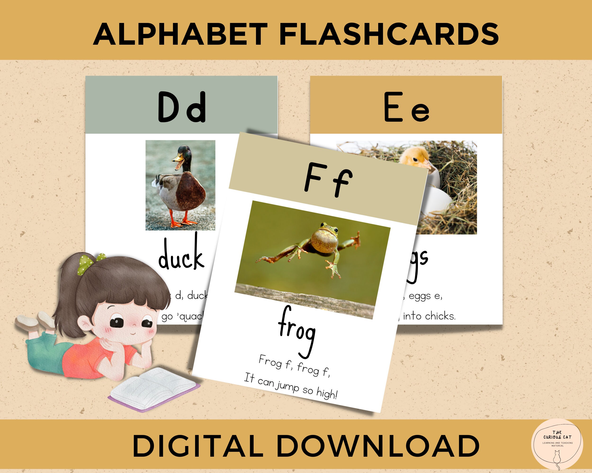 Alphabet Cards for Toddlers, Phonics Flashcards, Posters for Pre-school ...
