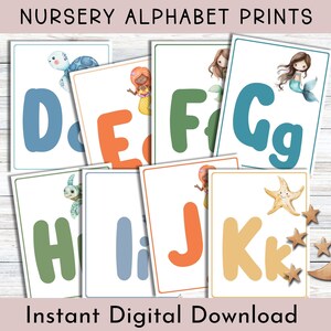 Alphabet Posters, Nursery Decor, Educational Wall Art Printable, ABC ...