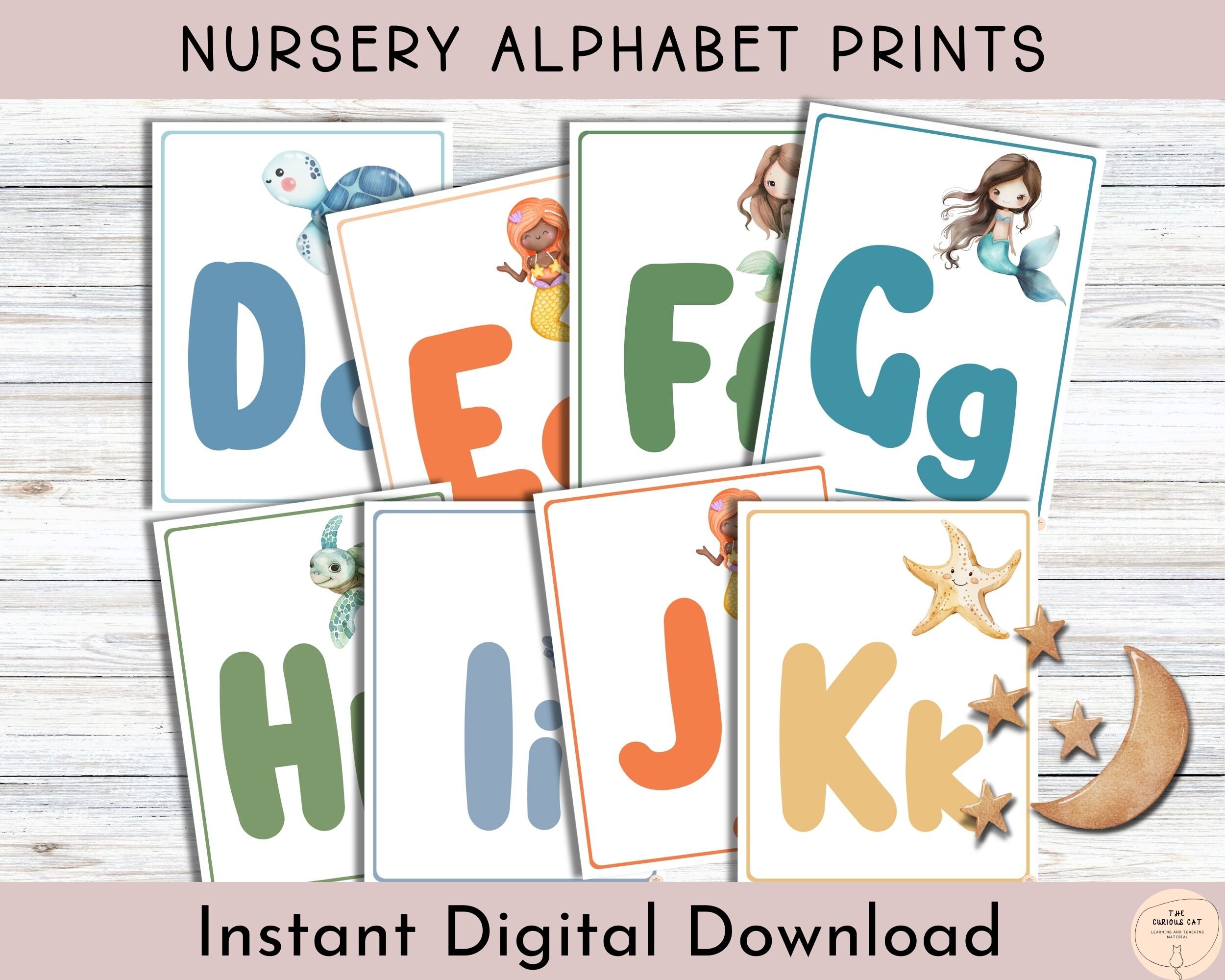 Alphabet Posters, Nursery Decor, Educational Wall Art Printable, ABC ...