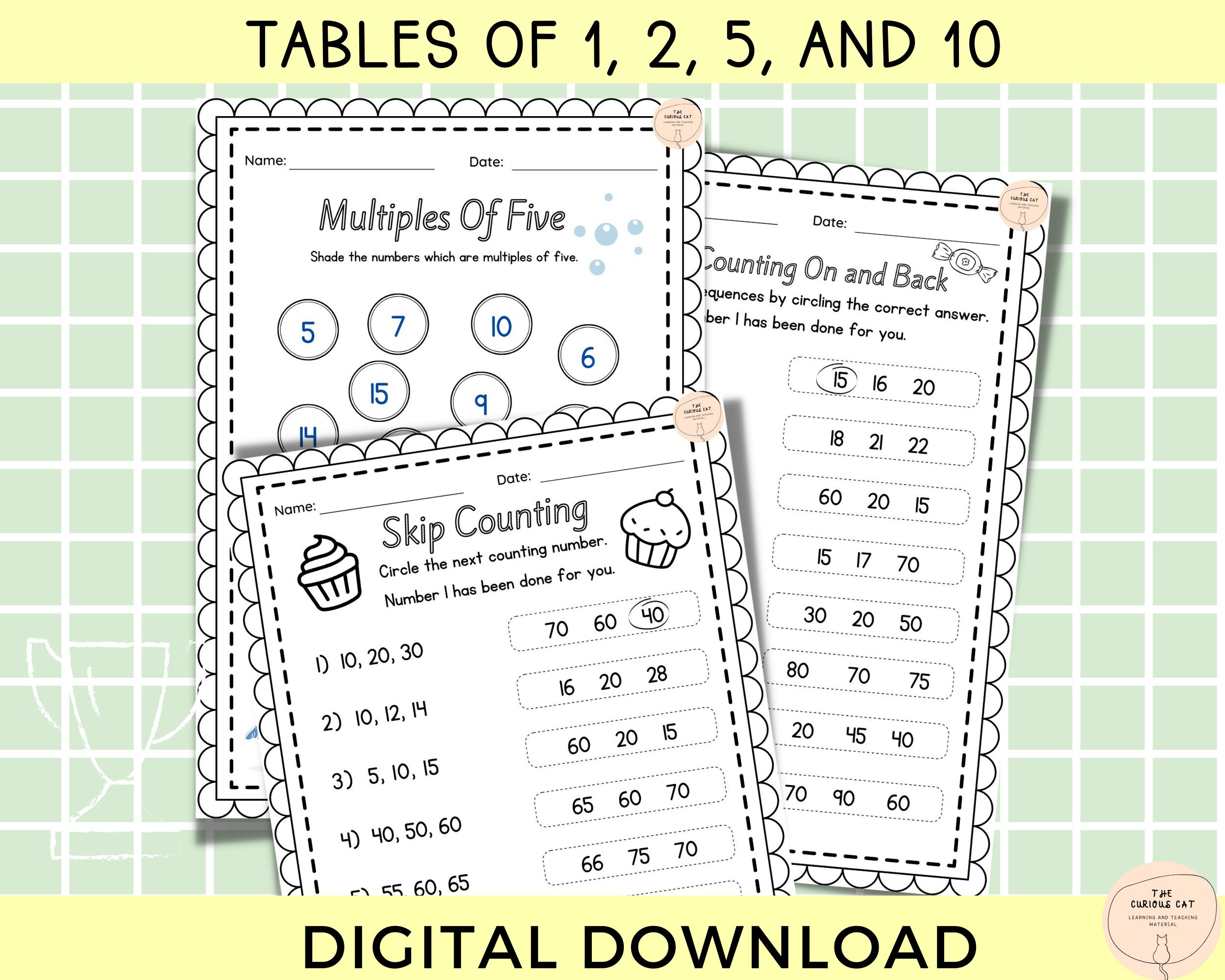 Multiplication Worksheets, Maths Printables for 1st and 2nd Grade ...