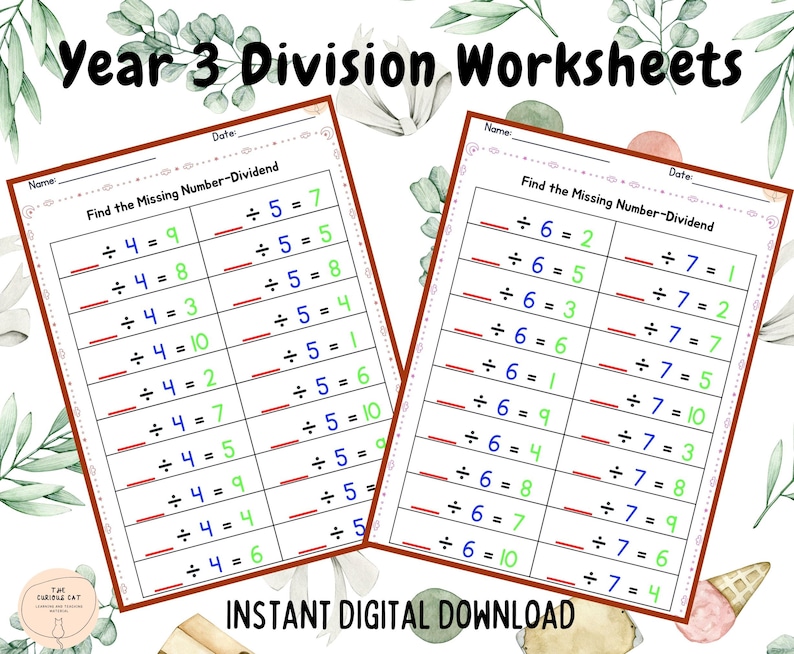 Division Pack for Beginners, Teacher-made Maths Worksheets for 3rd ...
