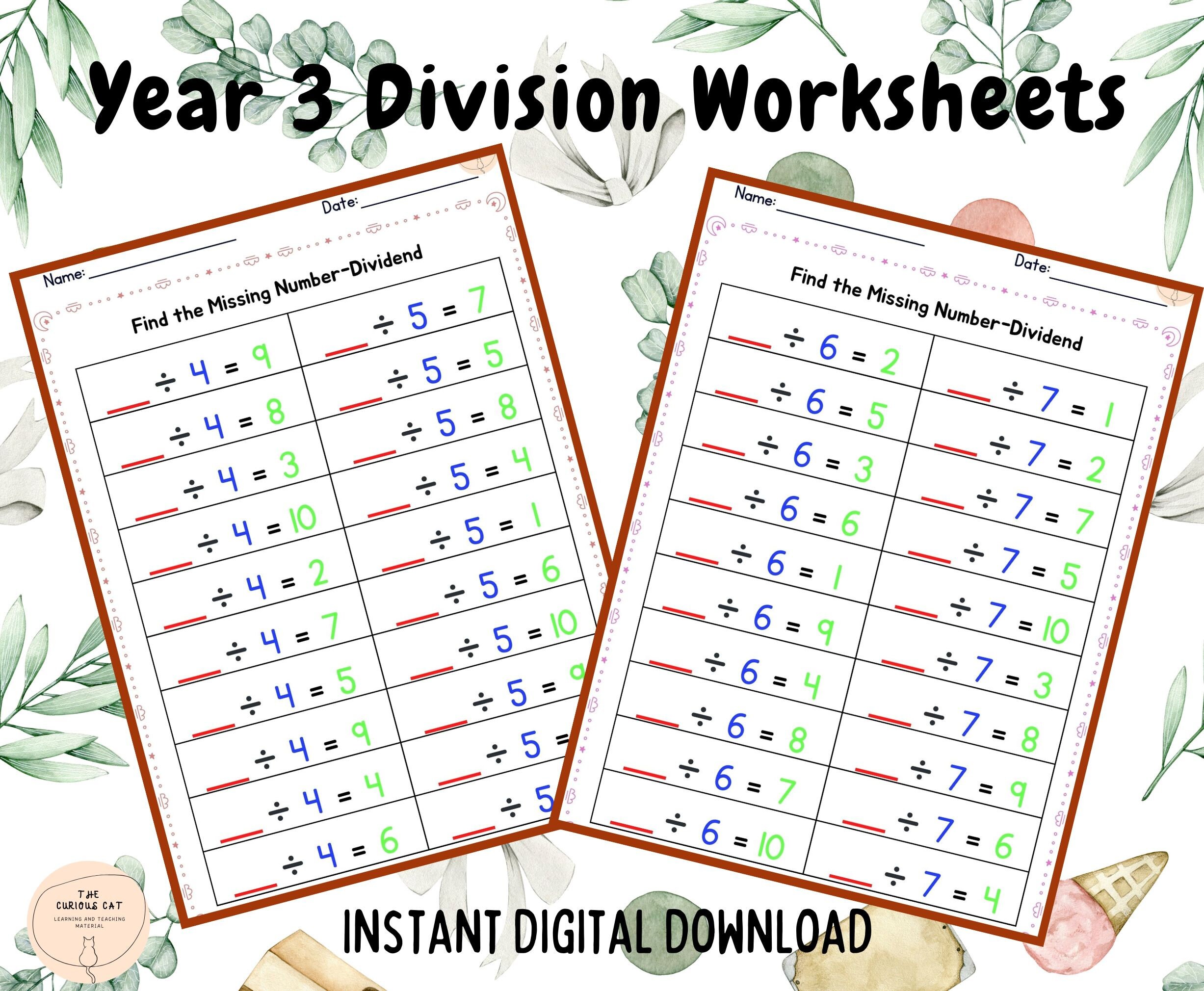 Division Pack for Beginners, Teacher-made Maths Worksheets for 3rd ...