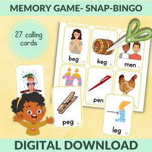 Kindergarten Phonics Game, Printable Bingo Cards & Games, Phonemic ...