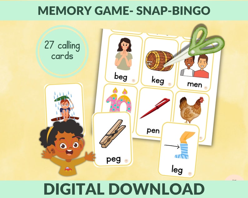 Kindergarten Phonics Game, Printable Bingo Cards & Games, Phonemic ...