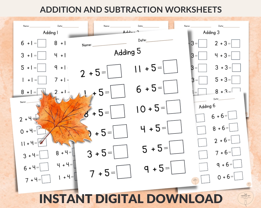 Addition and Subtraction Worksheets 1st Grade Maths - Etsy