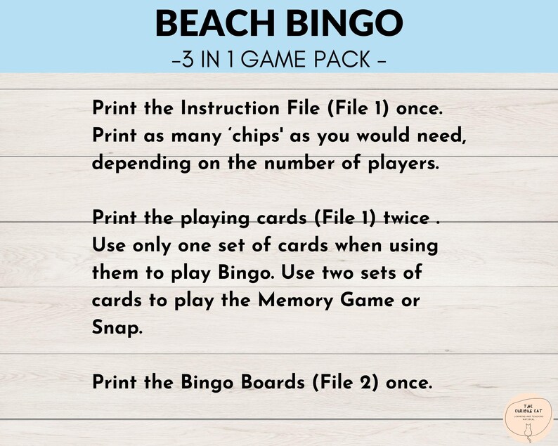 Kids Bingo Game, Beach Birthday Activity Pack, Fun Summer Printable ...