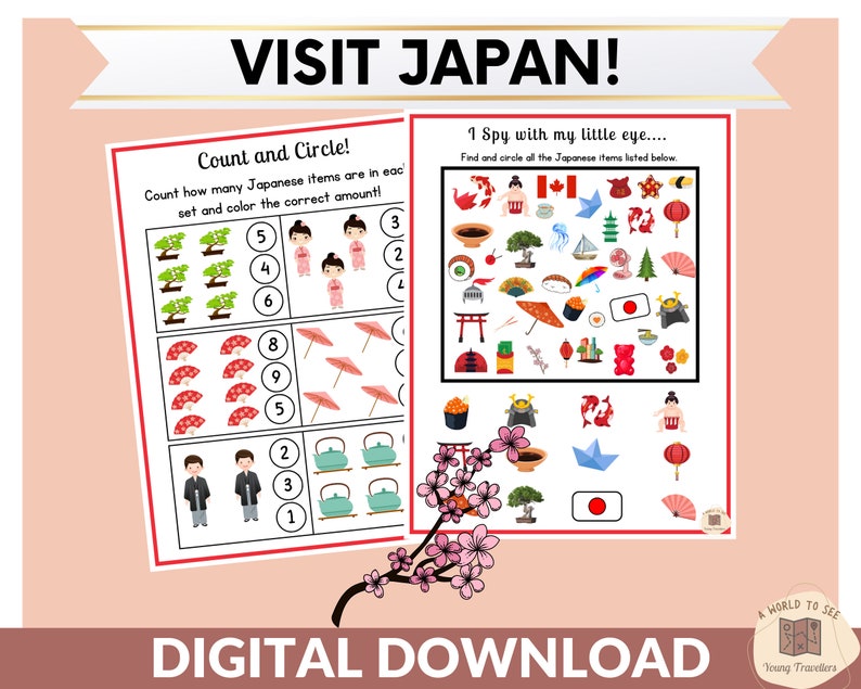 Japan Worksheets, Learning & Travel Printable for Children; Kids ...
