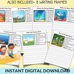 2nd-3rd Grade Reading Comprehensions Bundle | Writing Frames Printables ...