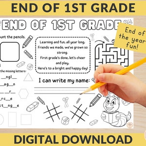 Graduation 1st Grade Worksheet, End of School Year Activity Printable ...