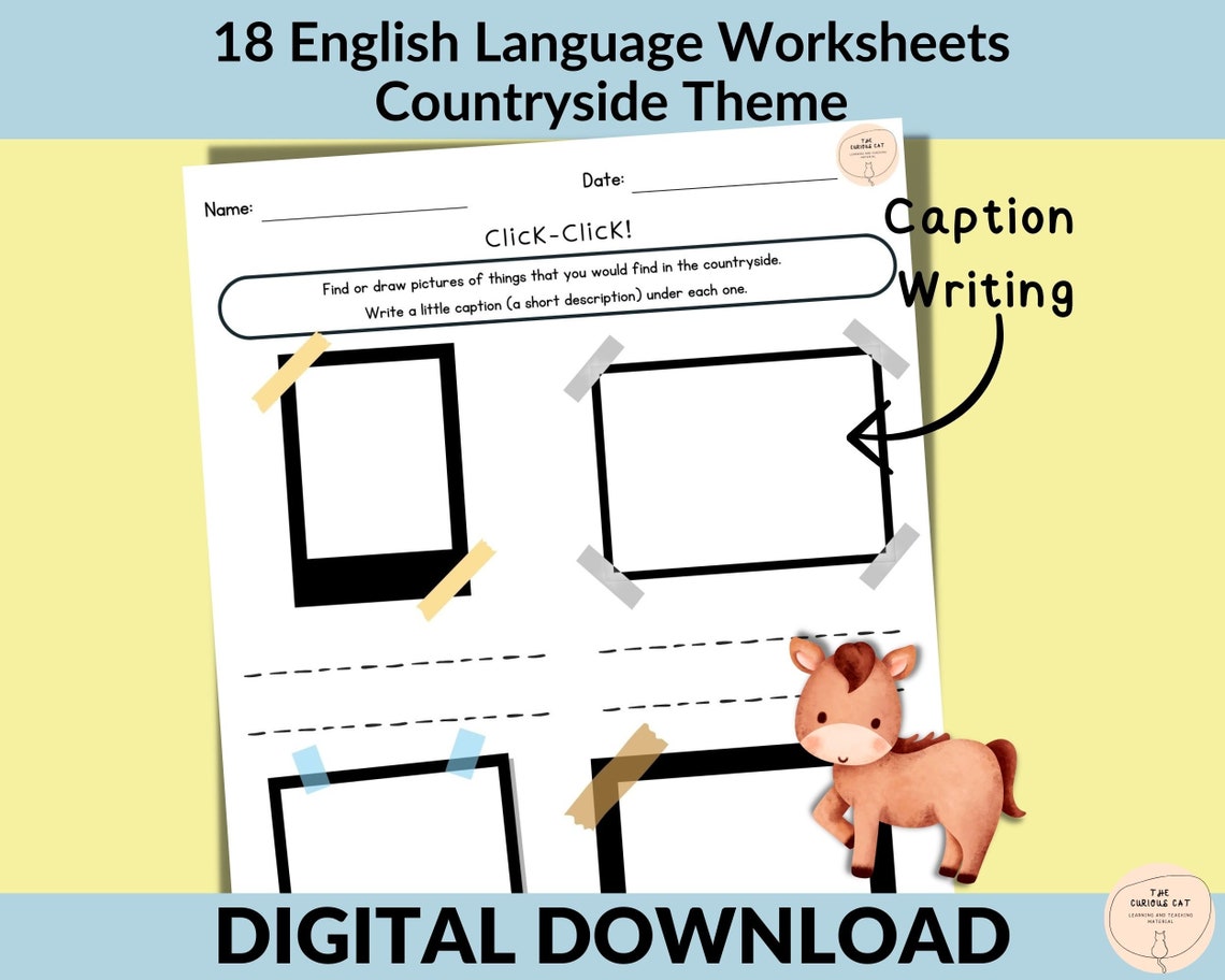 3rd Grade Worksheets, English Language Printables, 'in the Countryside ...