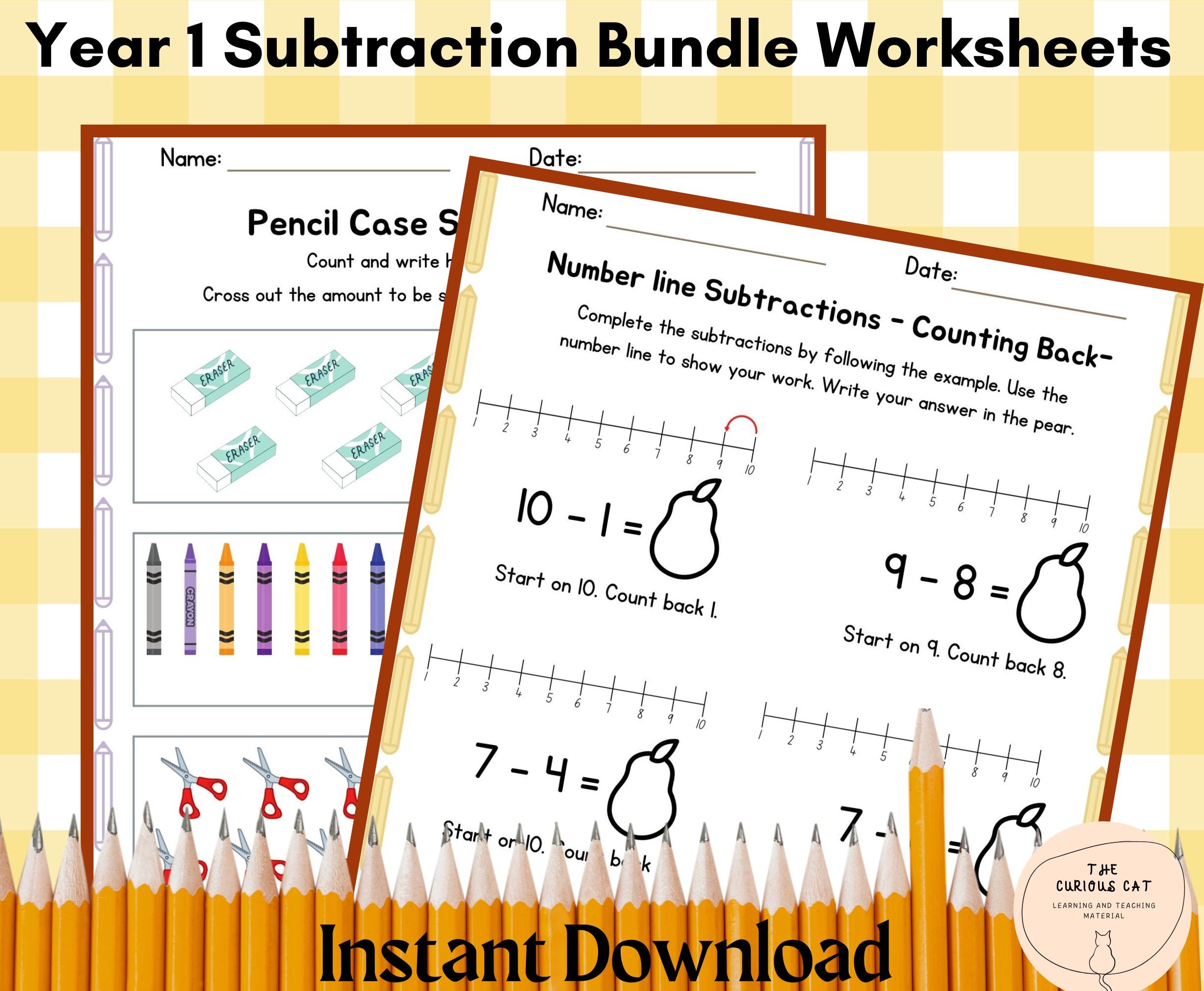 Bundle Subtraction Printables for Year 1/ Subtraction Practice/ Year 1 ...