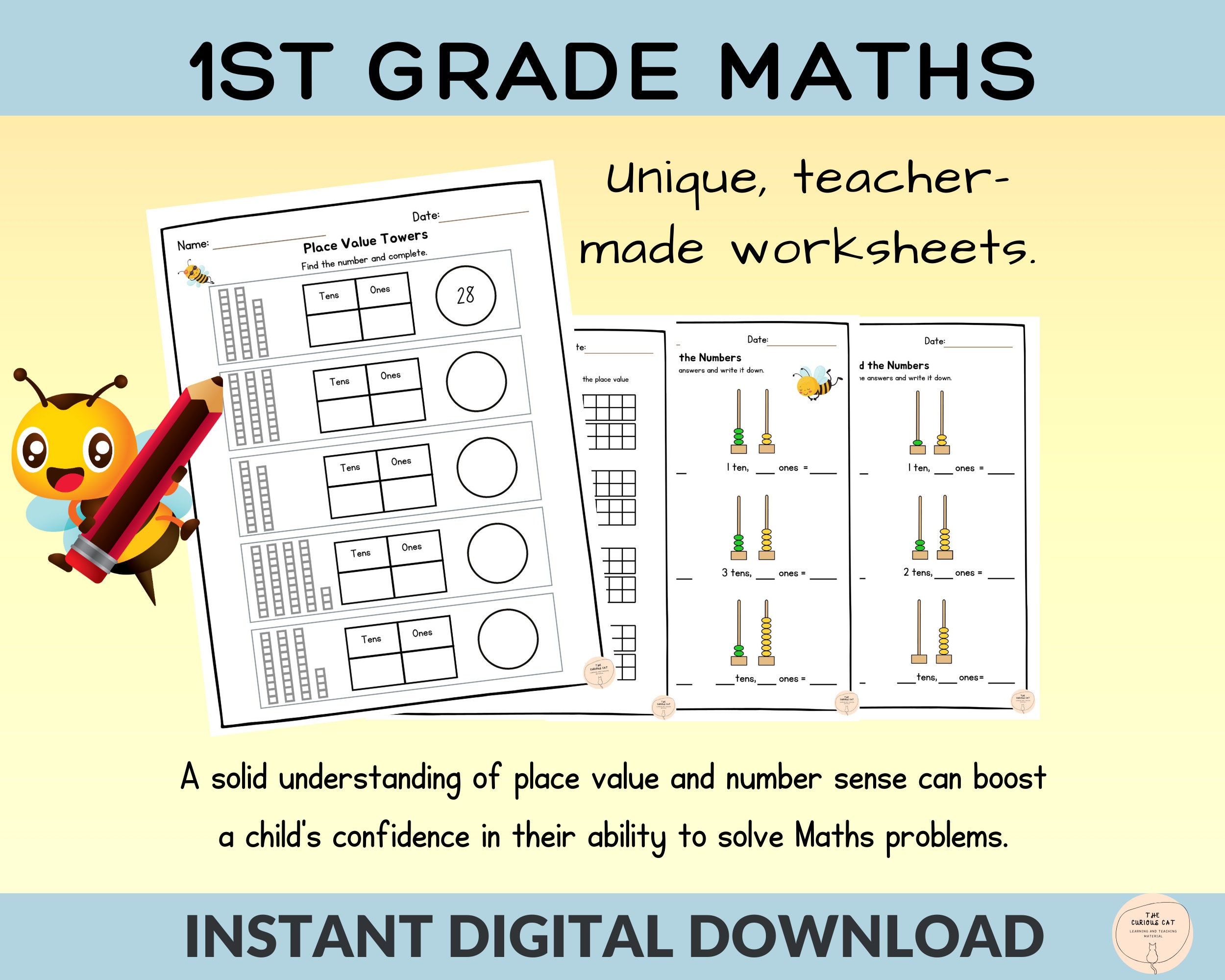 1st Grade Maths Worksheets Maths Printables for 1st Grade Place Value ...