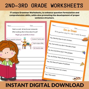 Reading & Writing Worksheets for 2nd - 3rd Grade | Sentence Building ...