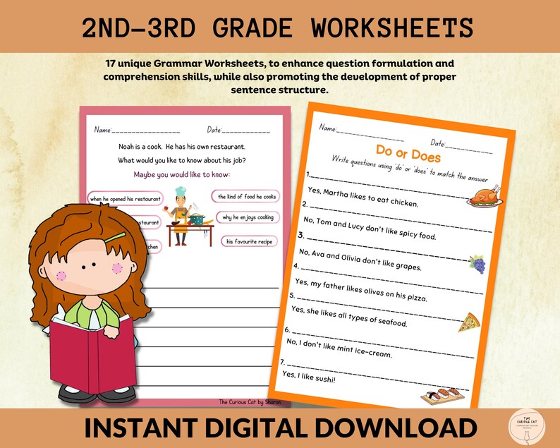 Reading & Writing Worksheets for 2nd - 3rd Grade | Sentence Building ...