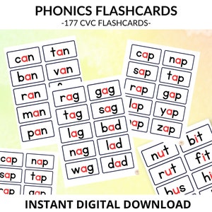 Phonics, CVC Word Flashcards, Consonant Vowel Consonant, Spelling ...