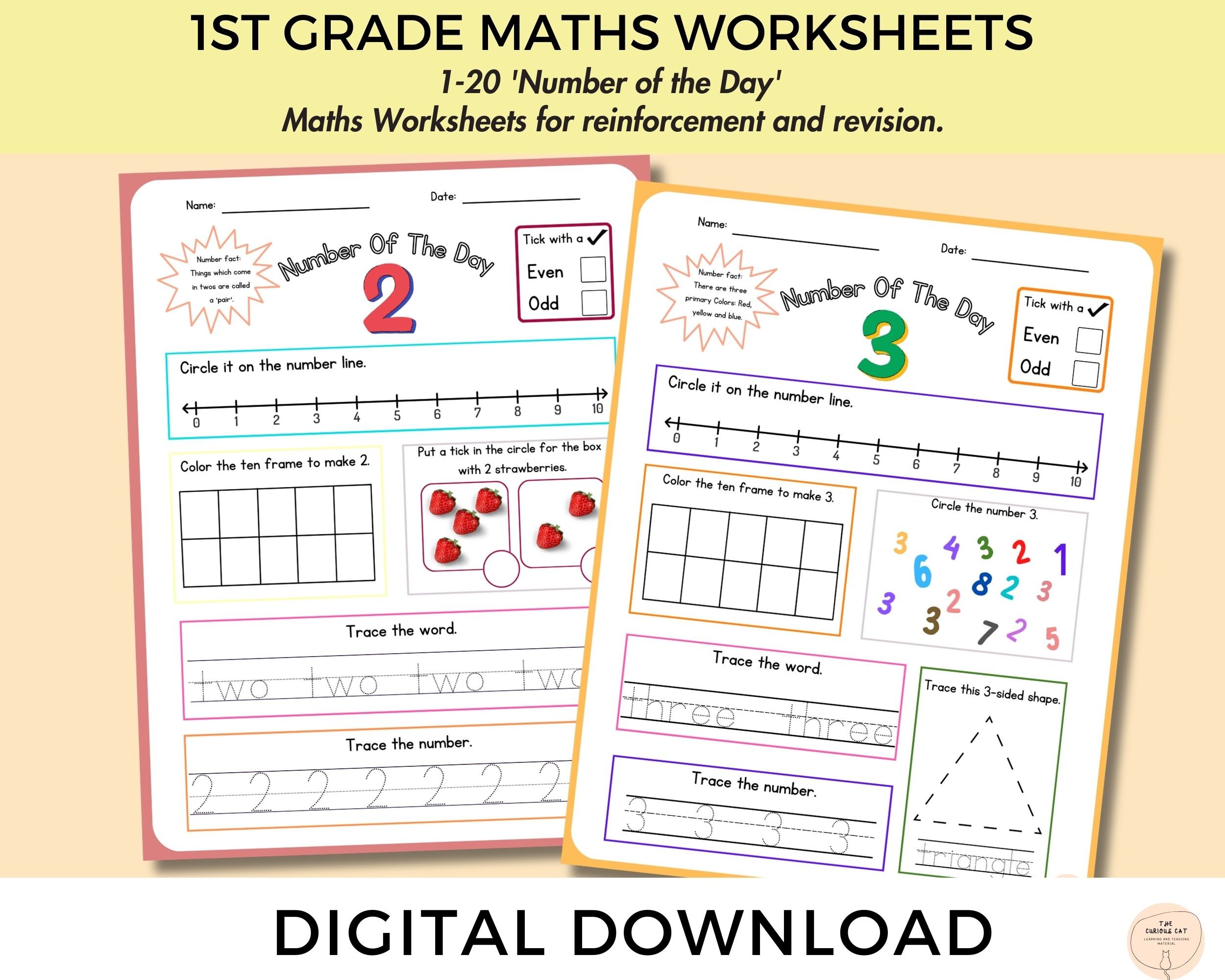 Maths Worksheets for Kindergarten and 1st Grade, Printables Addition ...