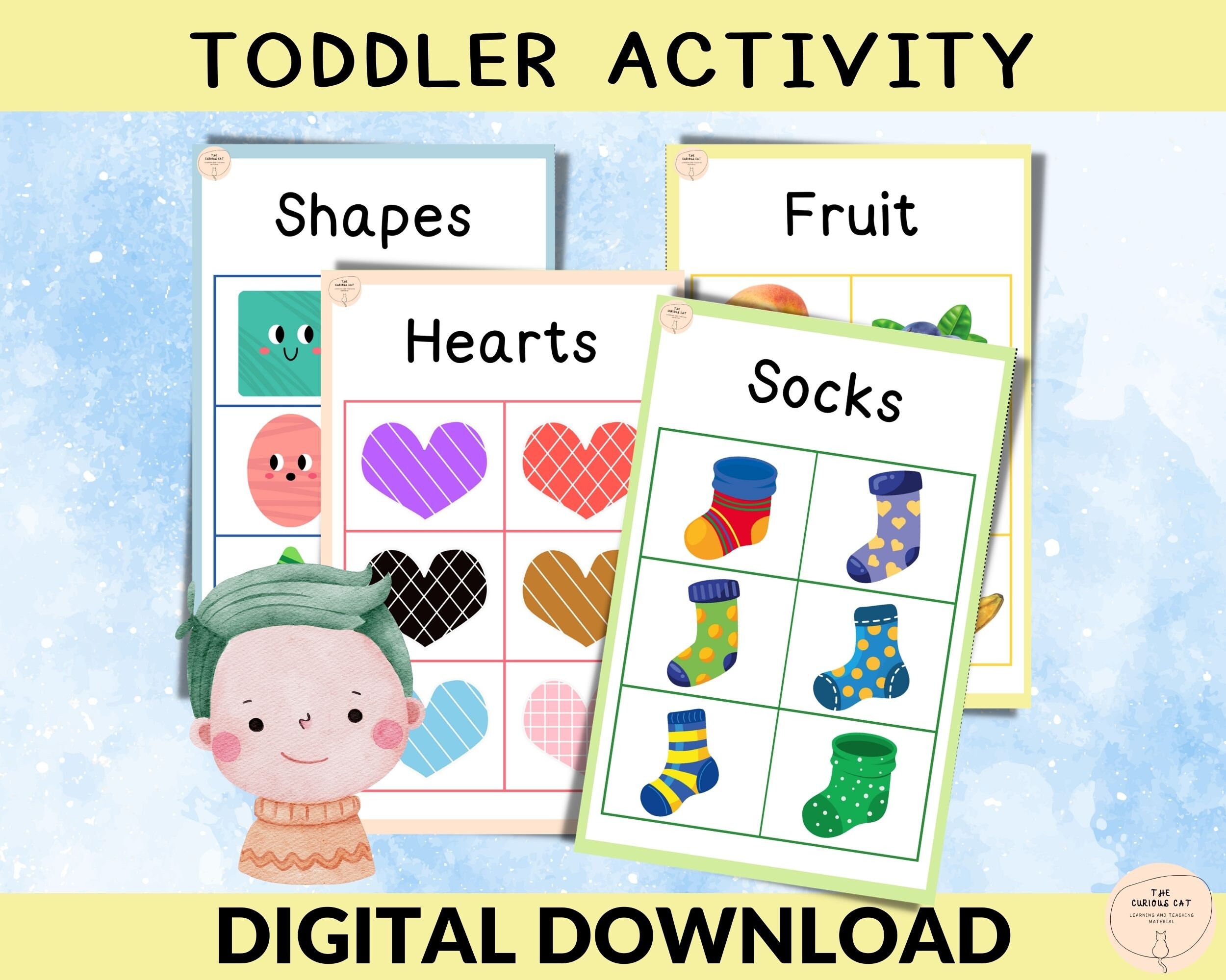 Toddler Sorting Activity Printables Set: Shapes, Animals, Fruits ...