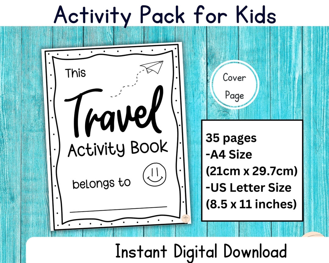 Travel Activity Book, Activity Bundle for Kids Ages 7-12, Fun ...