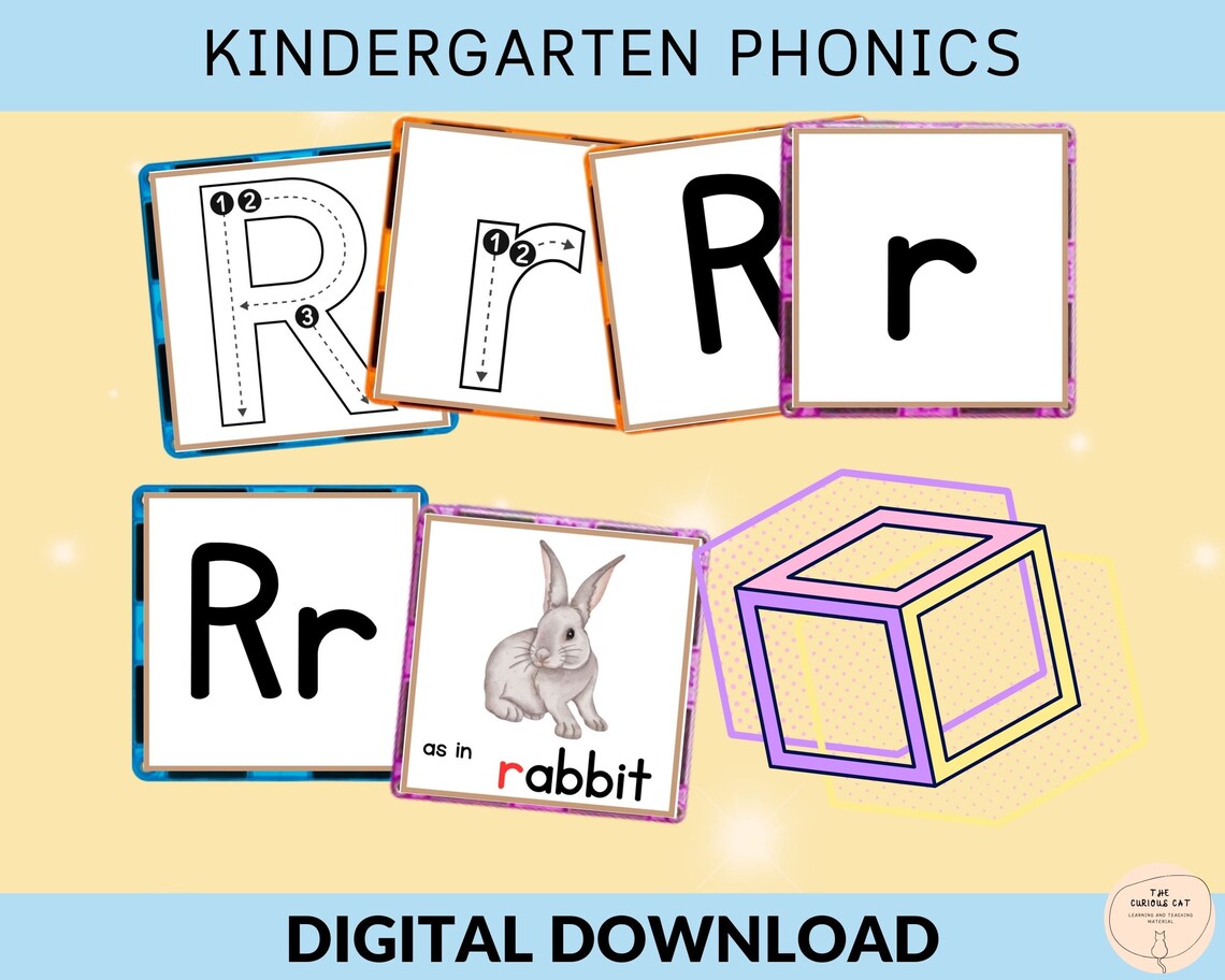 Phonics Alphabet Flashcards, Kindergarten Activity Cards, Magnetic ...