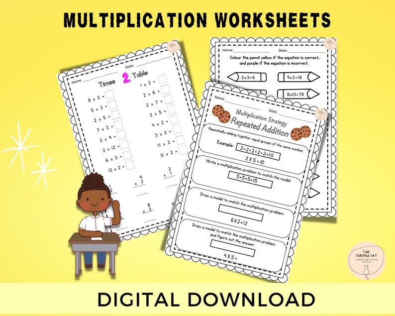 Multiplication Worksheets, Maths Printouts for 2nd Grade, Times Tables ...