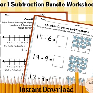 Bundle Subtraction Printables for Year 1/ Subtraction Practice/ Year 1 ...