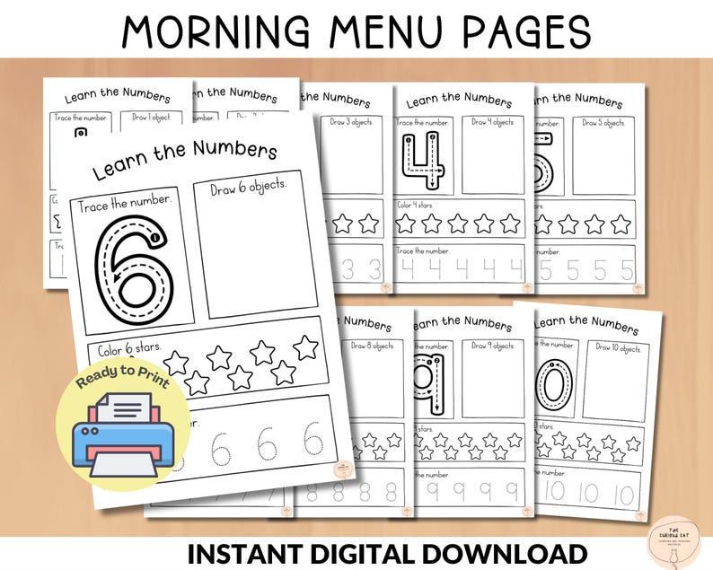 100 Pages Morning Menu Printable for Toddlers and Pre-schoolers ...