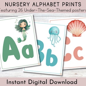 Alphabet Posters, Nursery Decor, Educational Wall Art Printable, ABC ...