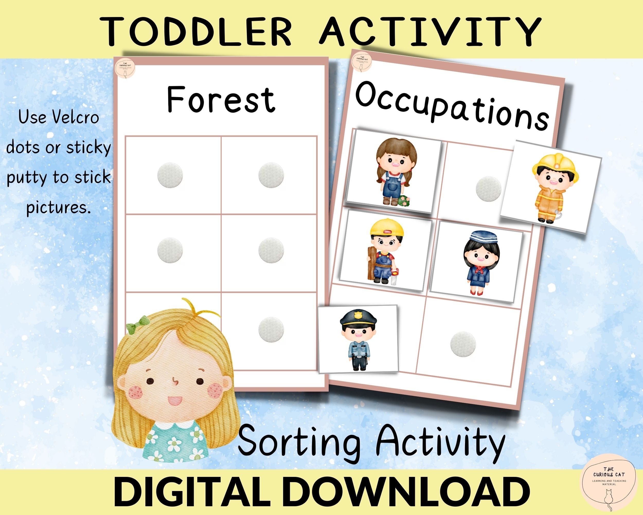 Toddler Sorting Activity Printables Set: Shapes, Animals, Fruits ...