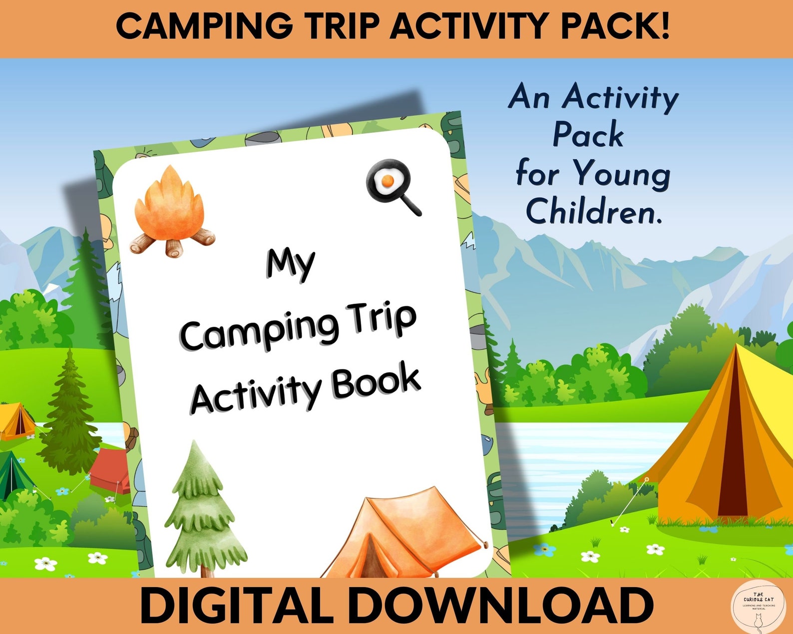 Kindergarten Printable Camping Activity Book, Coloring Pages & Games ...