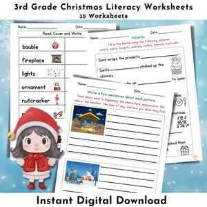 Christmas Literacy Pack for 3rd Grade, Educational Resources for ...