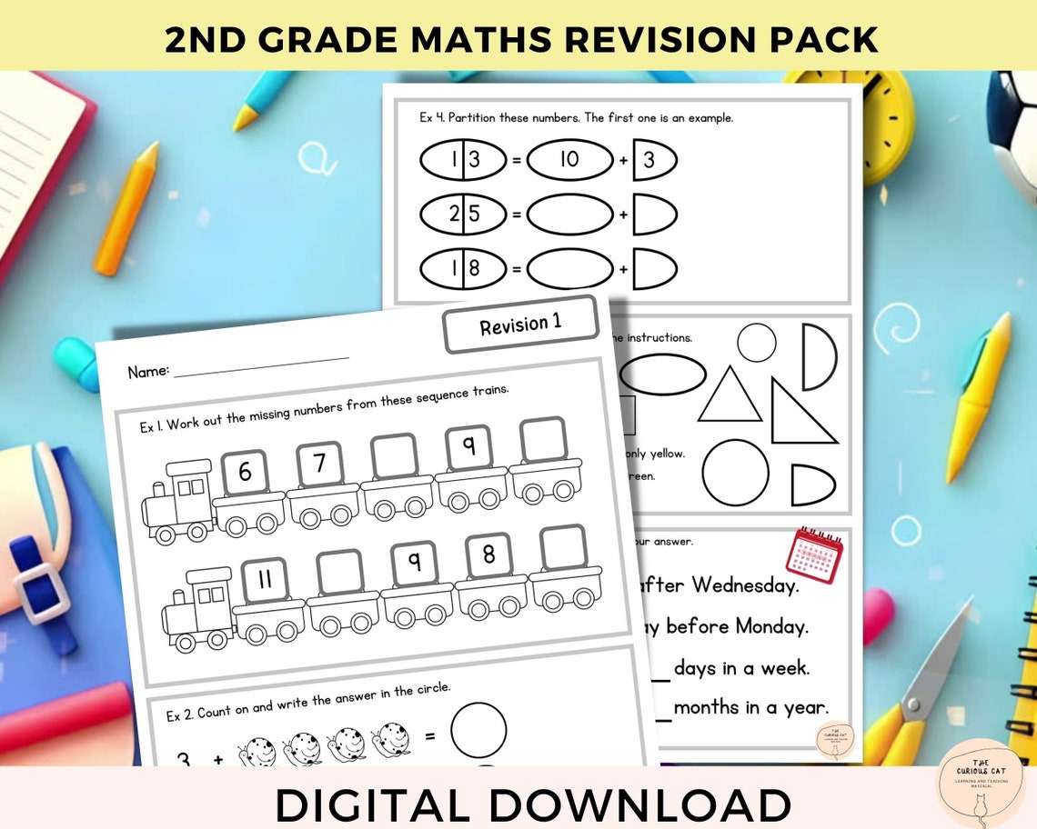 2nd Grade Maths Revision Worksheets, Printable Resources for Second ...