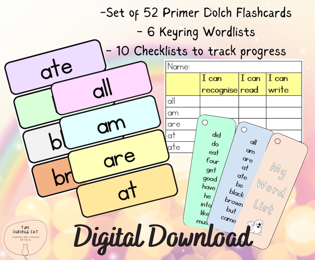 Kindergarten Sight Words, Dolch Sight Words Flashcards, Wordlists ...