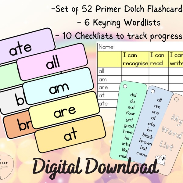 Dolch Sight Words - Etsy