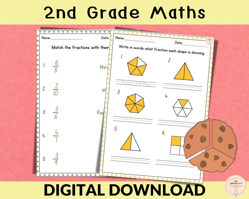 Maths Printables, Maths Worksheets, Fractions Worksheets for 2nd, 3rd ...